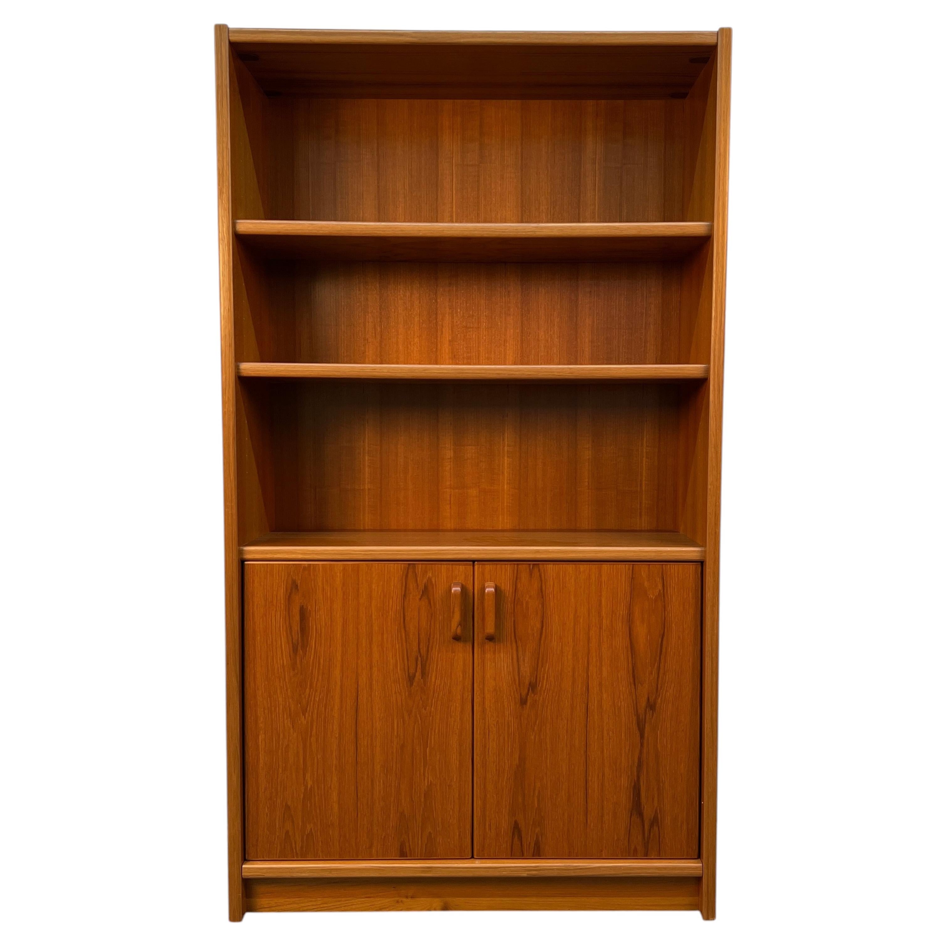 Danish Mid-Century Teak Bookcase with Sliding Doors, 1960s For Sale at ...