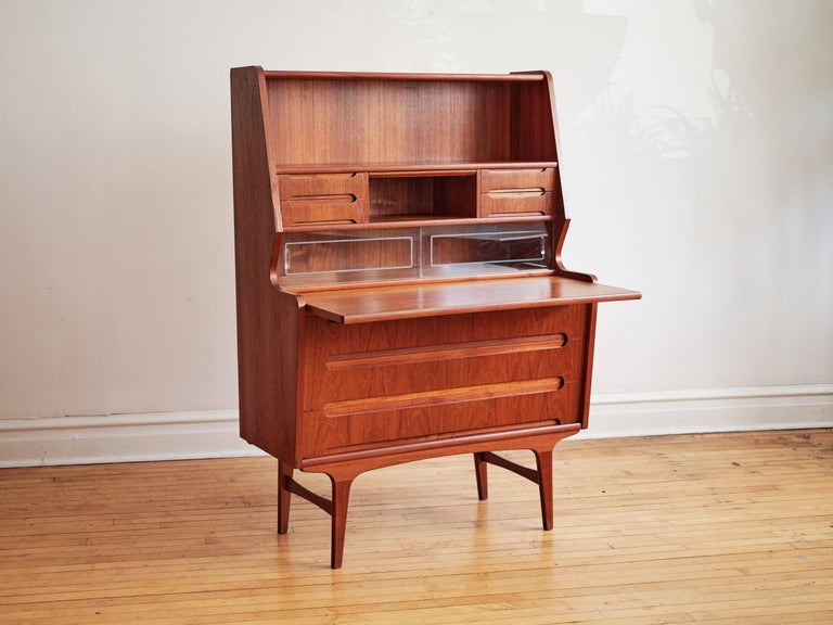 Mid-Century Danish Modern Teak Secretary Desk and Vanity For Sale at ...