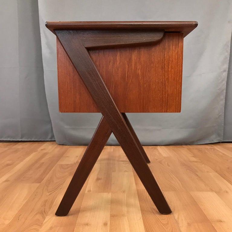 Midcentury Danish Modern Teak Sewing Box Table at 1stDibs