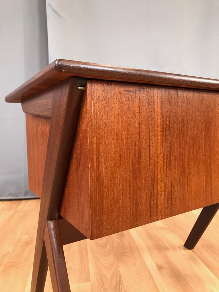 Midcentury Danish Modern Teak Sewing Box Table at 1stDibs