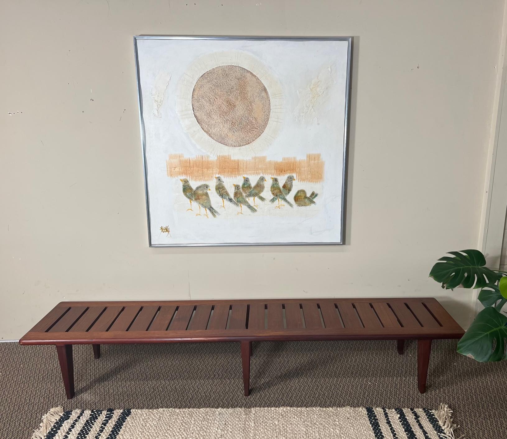 Midcentury Danish Modern Teak Slatted Bench Hans Wegner JH-574 Johannes ...