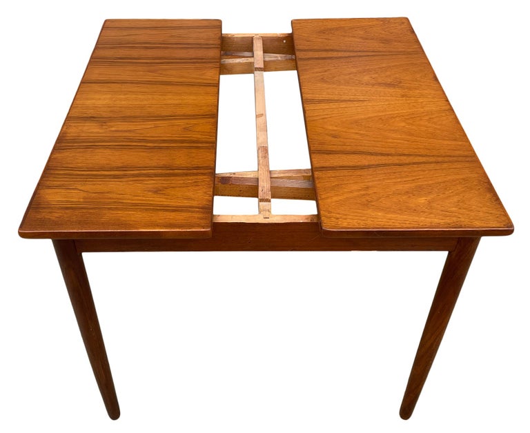 Mid Century Danish Modern Teak Small Refectory Extension Dining Table ...