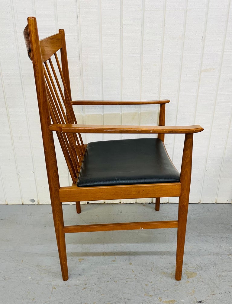 Midcentury Danish Modern Teak Spindle Dining Chairs For Sale at 1stDibs