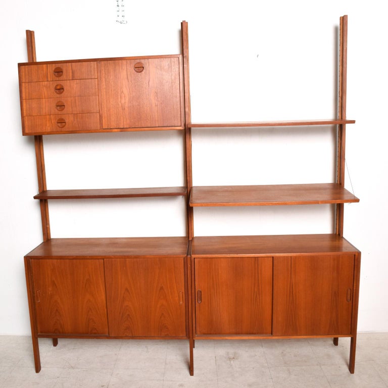 Midcentury Danish Modern Teak Wall Unit Hansen and Guldborg CADO at ...