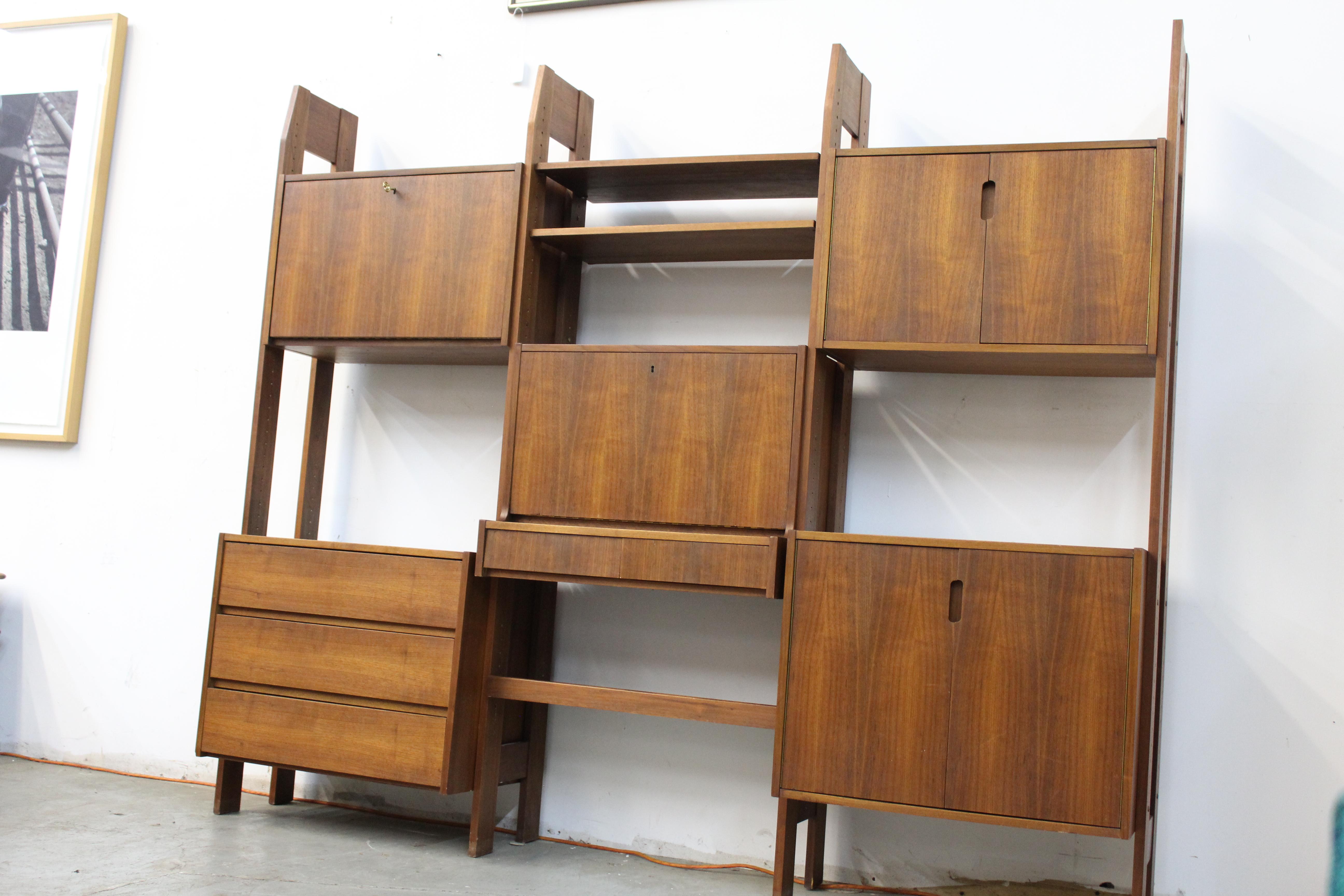 Mid Century Danish Modern Teak Wall Unit System For Sale at 1stDibs