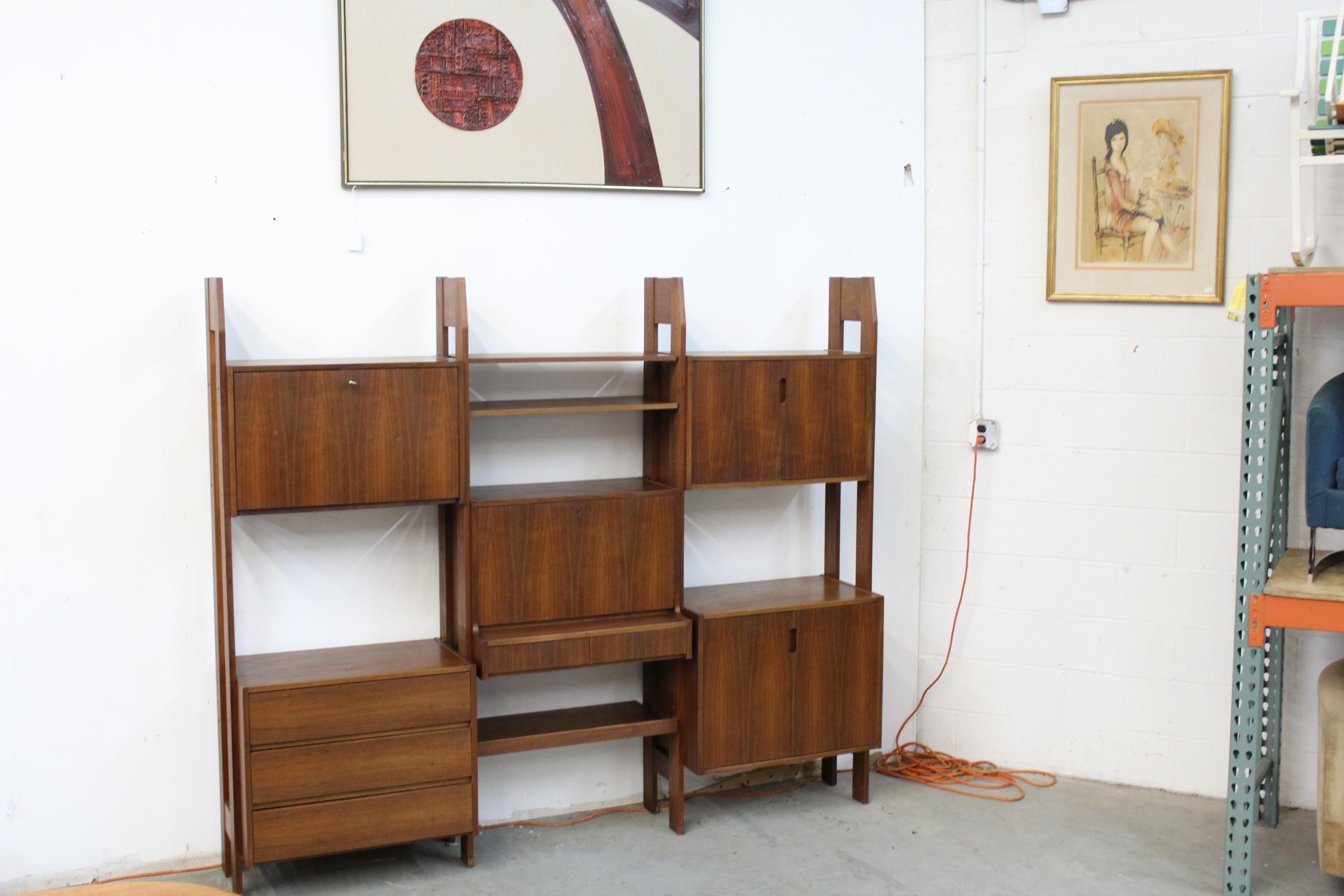 Mid Century Danish Modern Teak Wall Unit System For Sale at 1stDibs