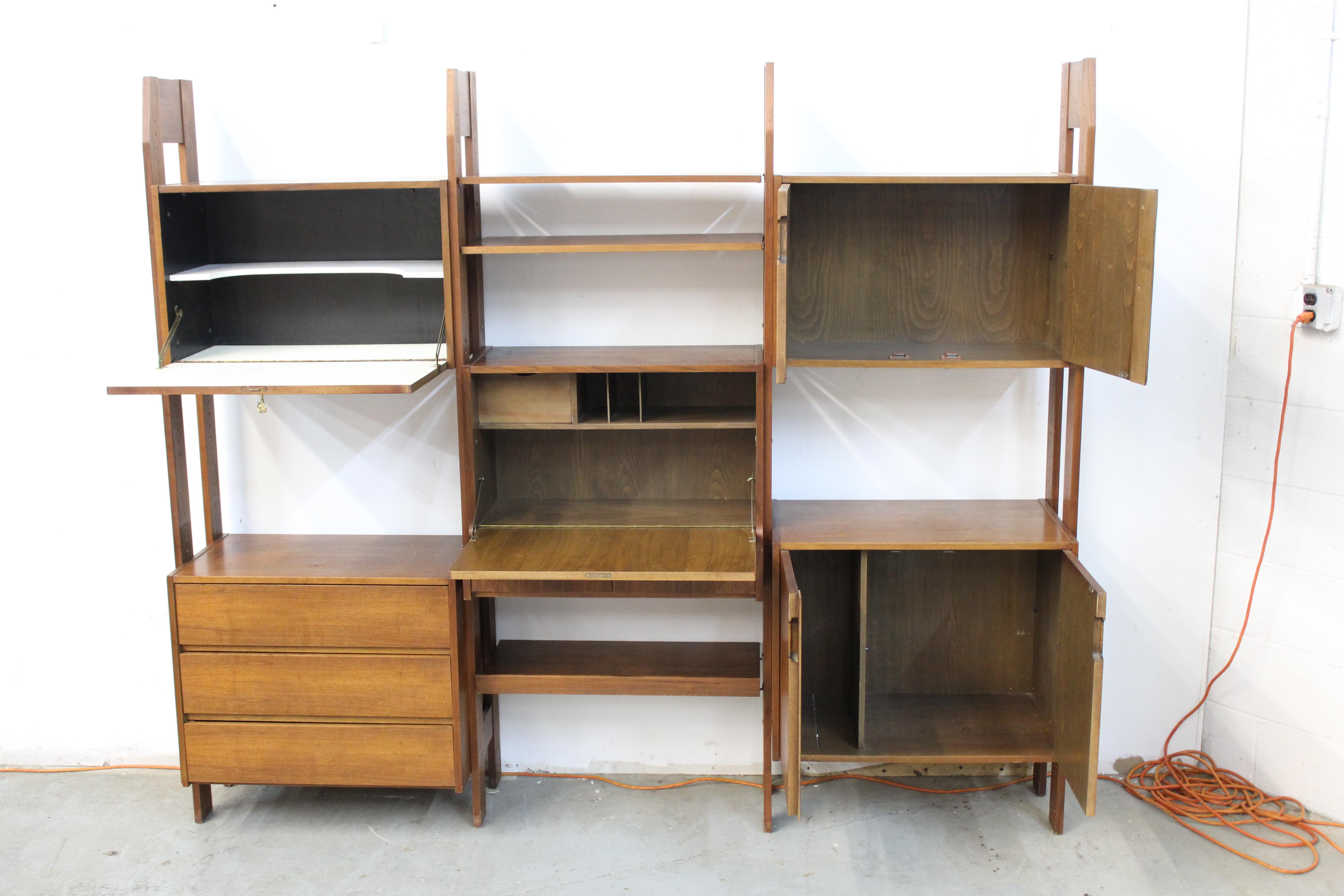 Mid Century Danish Modern Teak Wall Unit System For Sale at 1stDibs