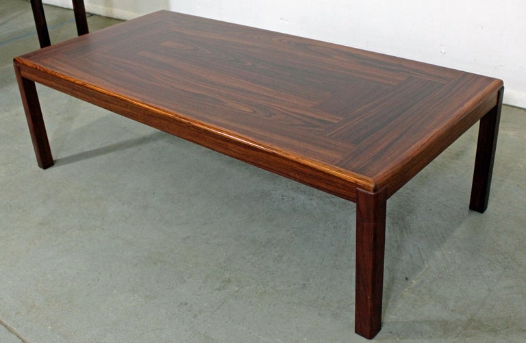 Mid-Century Danish Modern Vejle Stole Parquet Top Rosewood Coffee Table ...
