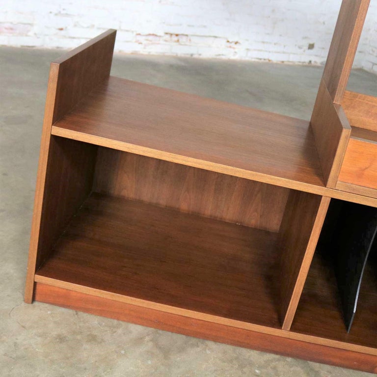 Midcentury Danish Modern Walnut Expanding Entertainment Bookcase Desk ...