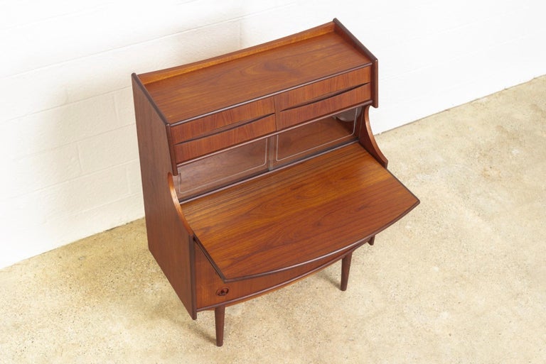 Midcentury Danish Modern Walnut Wood Two-Toned Secretary Desk or Bar ...