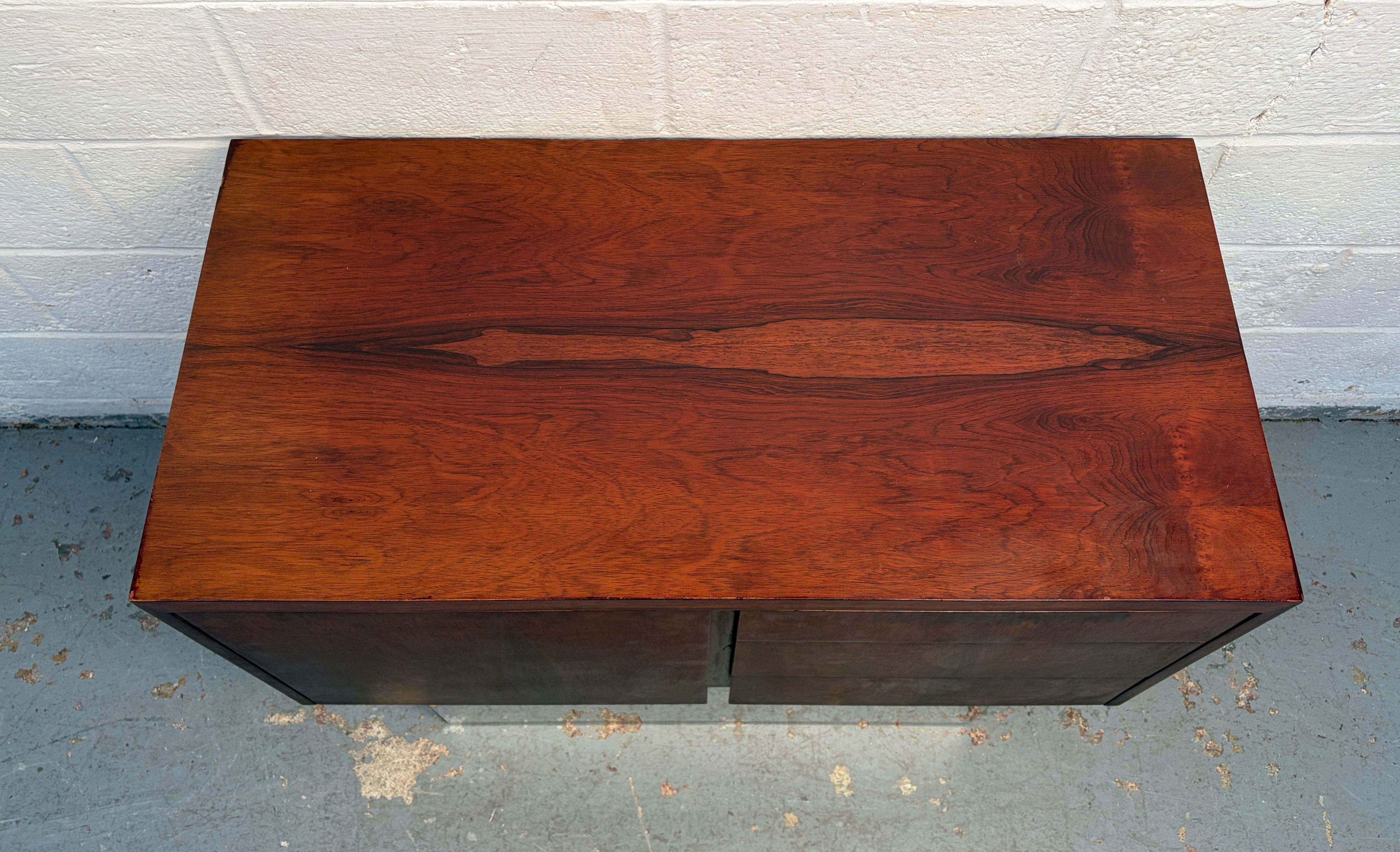 Mid-Century Danish Rosewood and Chrome Credenza For Sale at 1stDibs