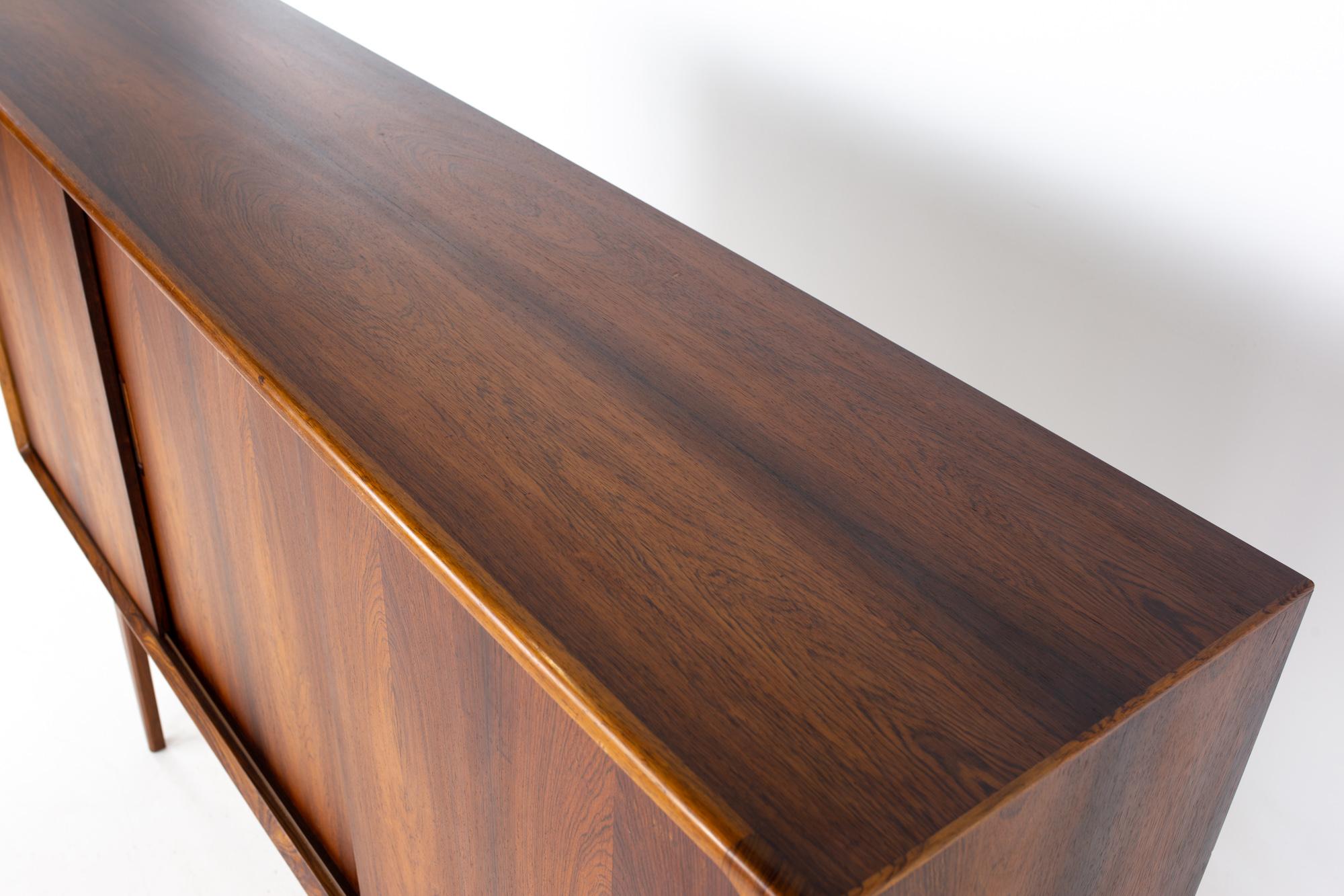 Mid Century Danish Rosewood Tall Sideboard Buffet Credenza at 1stDibs