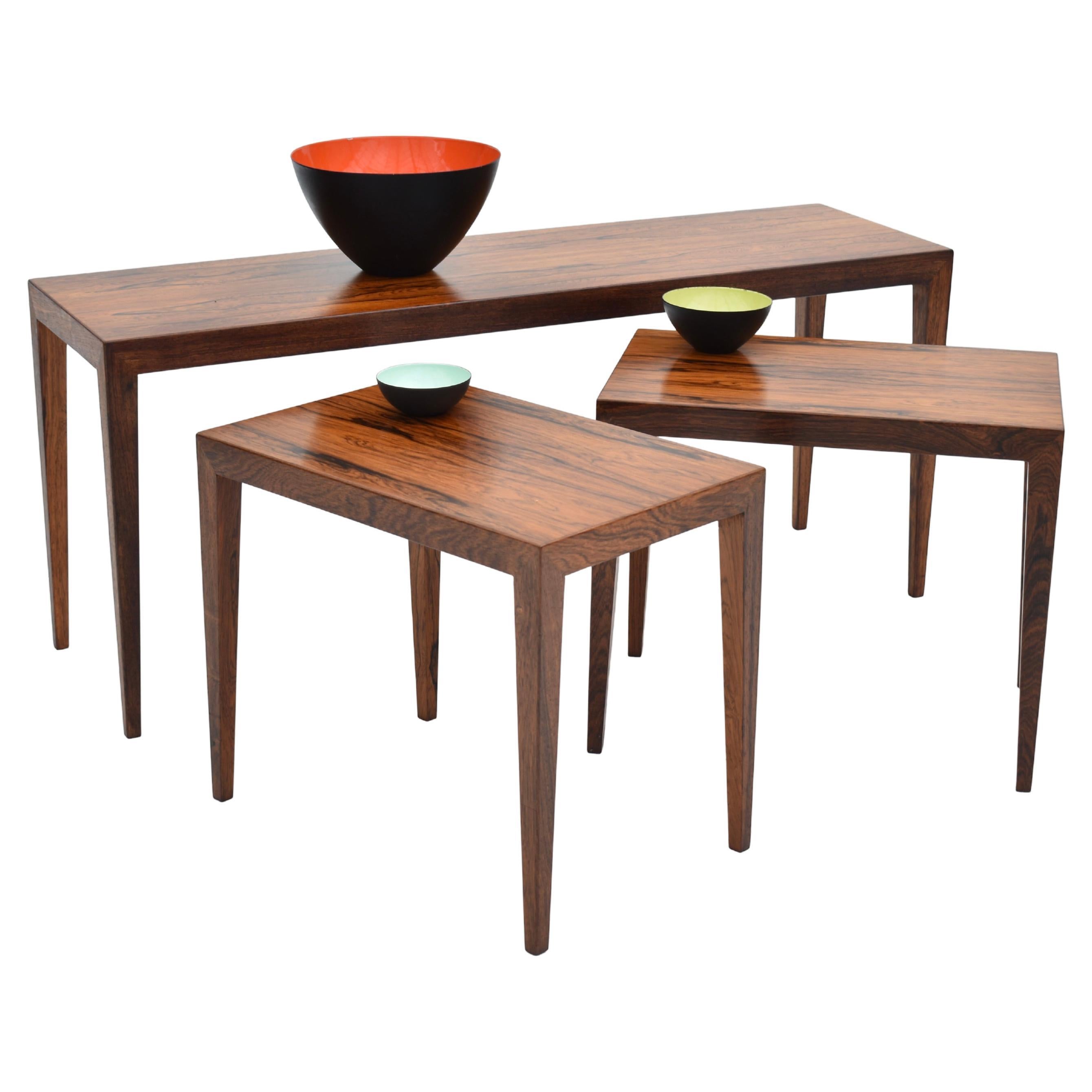 Mid Century Danish Severin Hansen rosewood nest of tables for Haslev ...