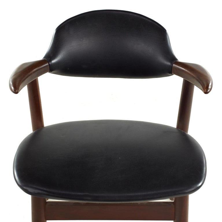 Midcentury Danish Teak Captains Dining Chairs, Pair For Sale at 1stDibs