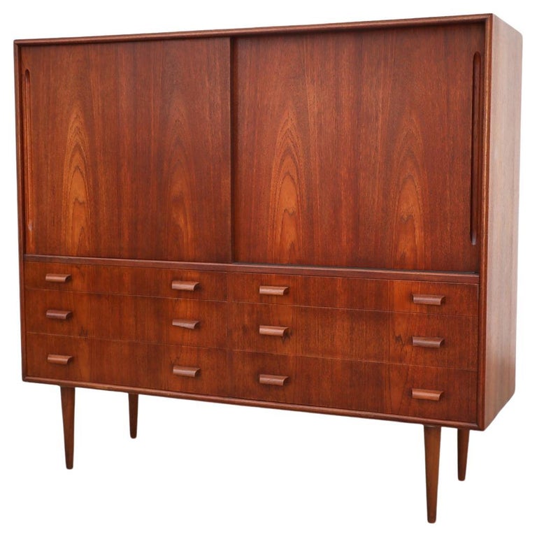 Mid-Century Danish Teak Highboard For Sale at 1stDibs