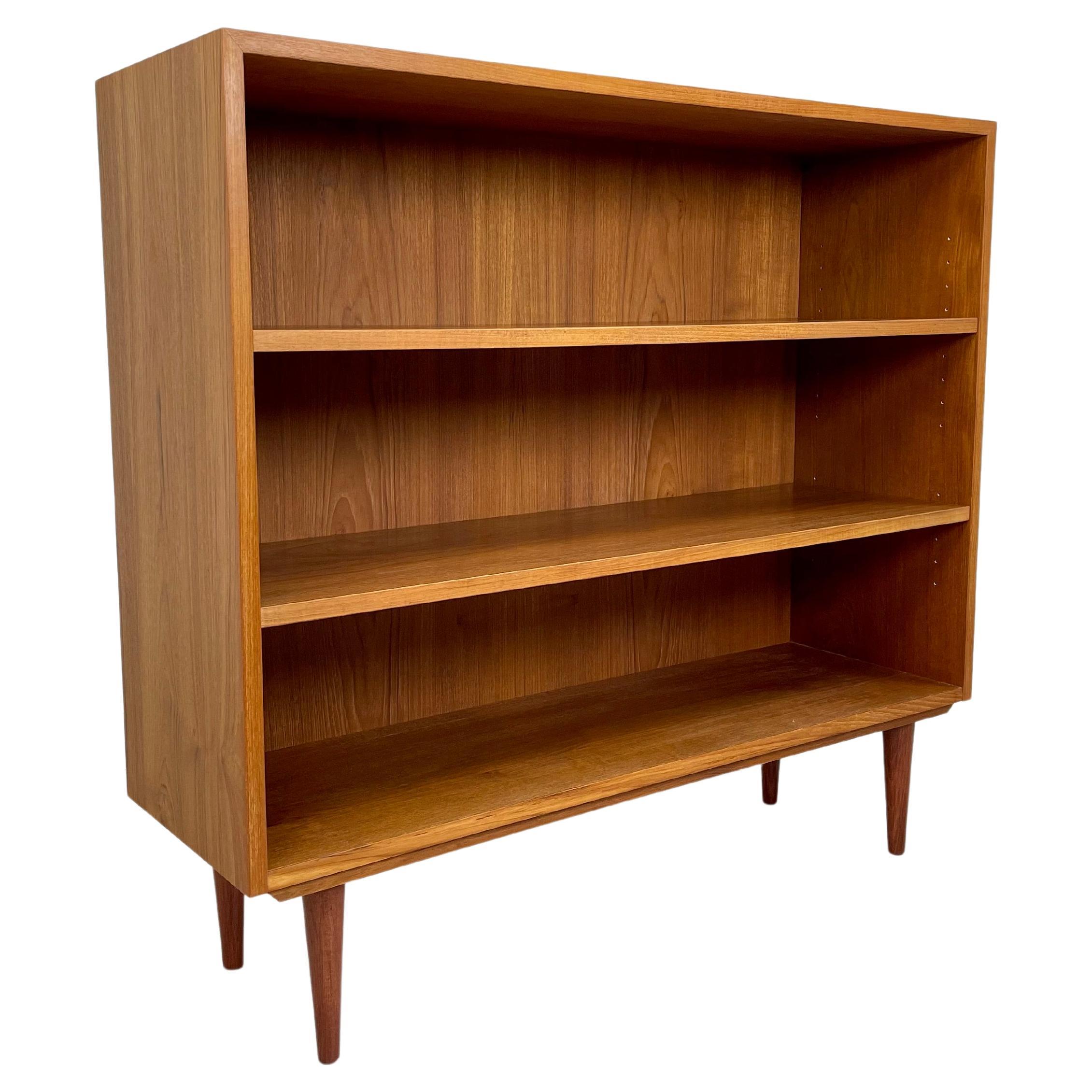 Midcentury Danish Modern Teak Wood Bookcase Wall Unit Entertainment ...