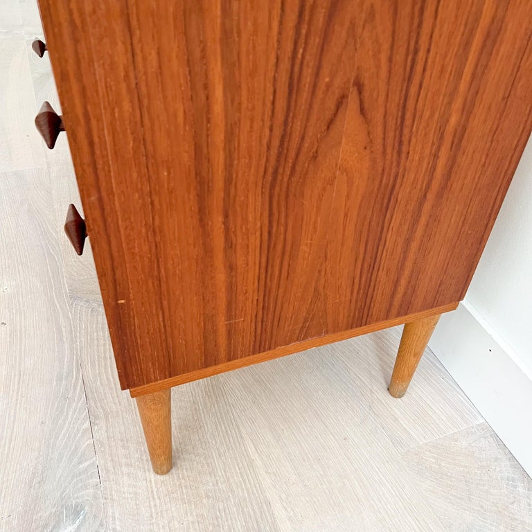 Mid Century Danish Teak Secretary Desk w/ Slide Out Desk Top at 1stDibs