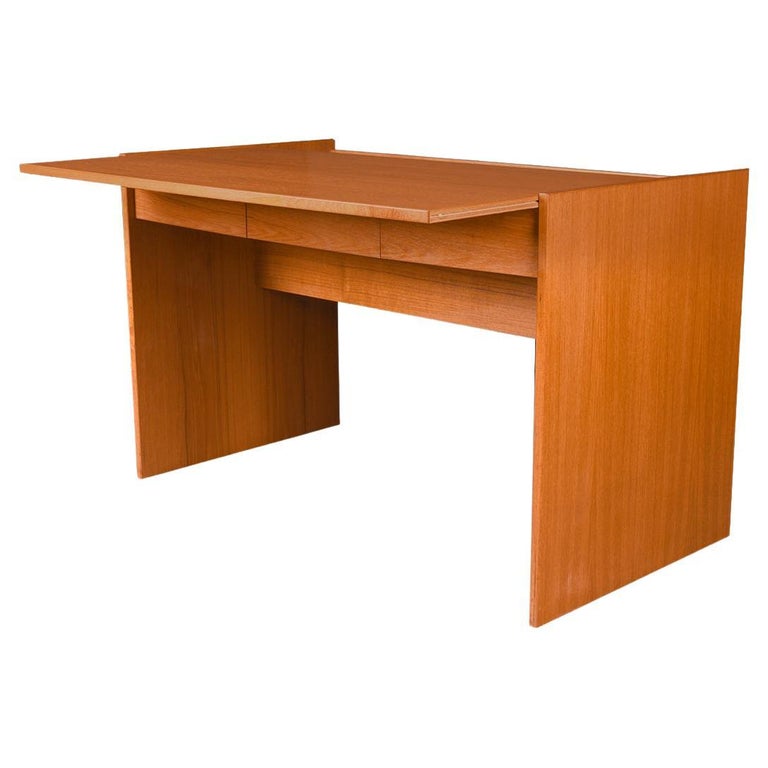 Mid-Century Danish Teak Sliding Top Desk For Sale at 1stDibs
