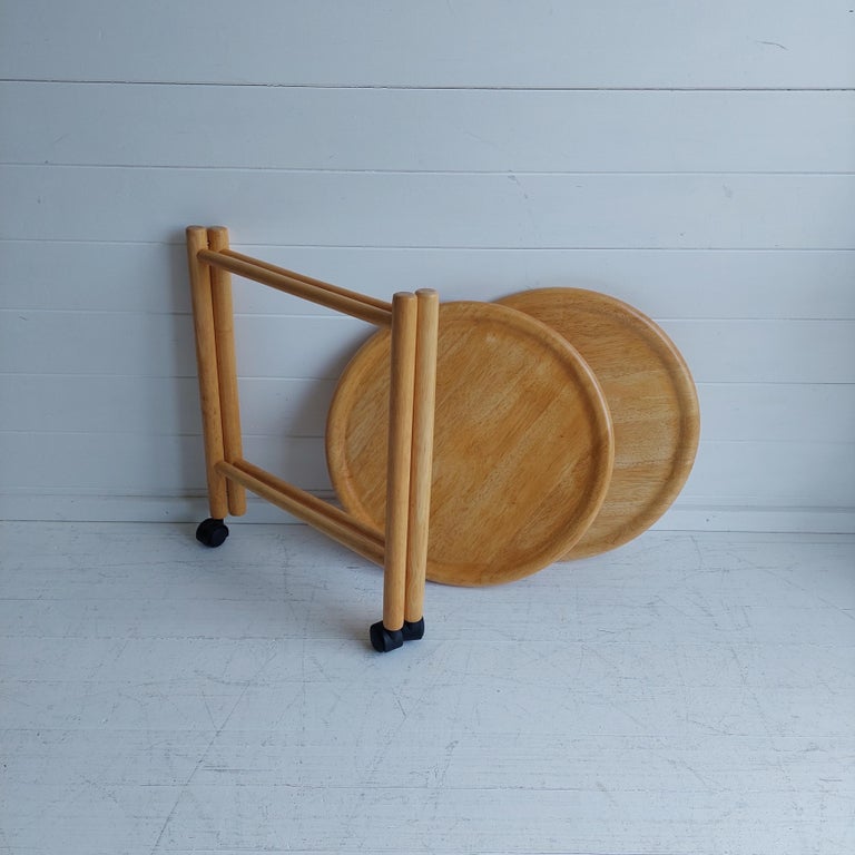 Mid-Century Dansk Jens Quistgaard Danish 2-Tier Round Trolley Lazy ...