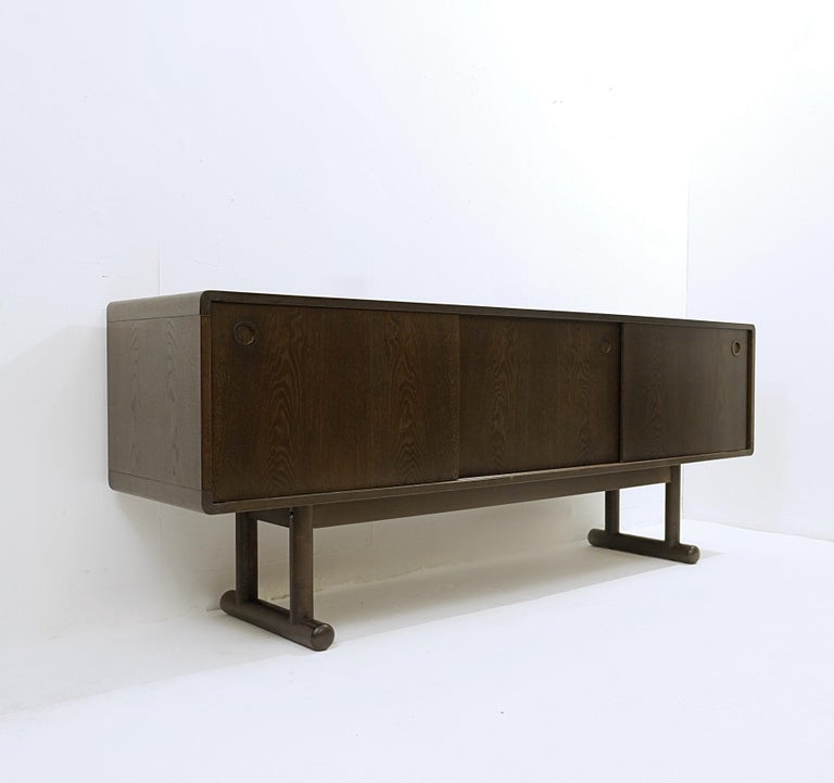 Mid-Century Dark Brown Sideboard For Sale at 1stDibs