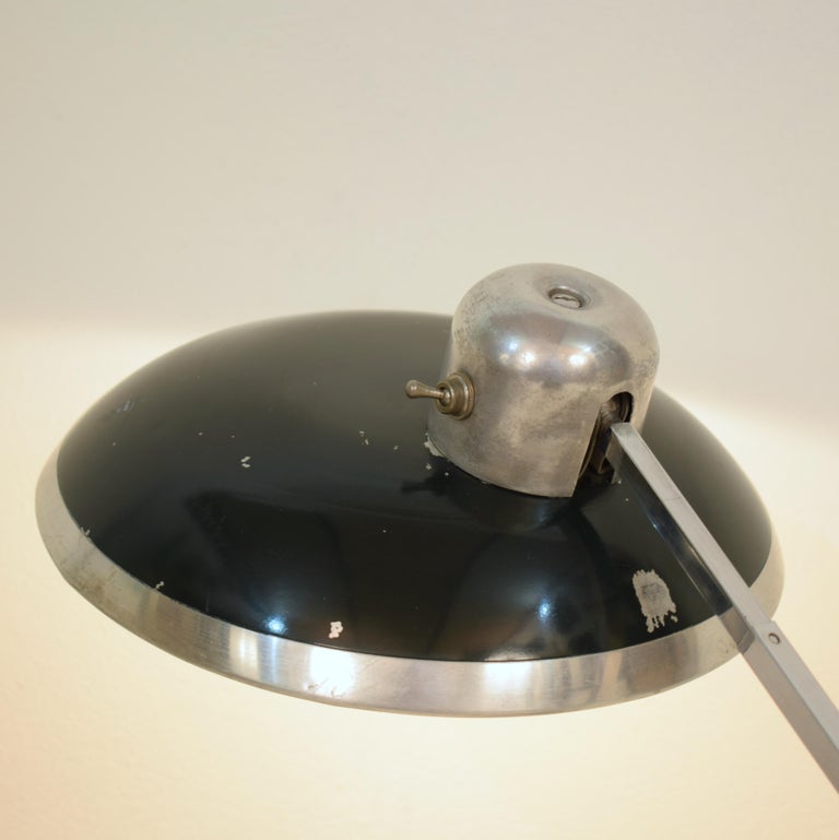 Midcentury Dark Green French Table Lamp with Telescope Function, circa ...