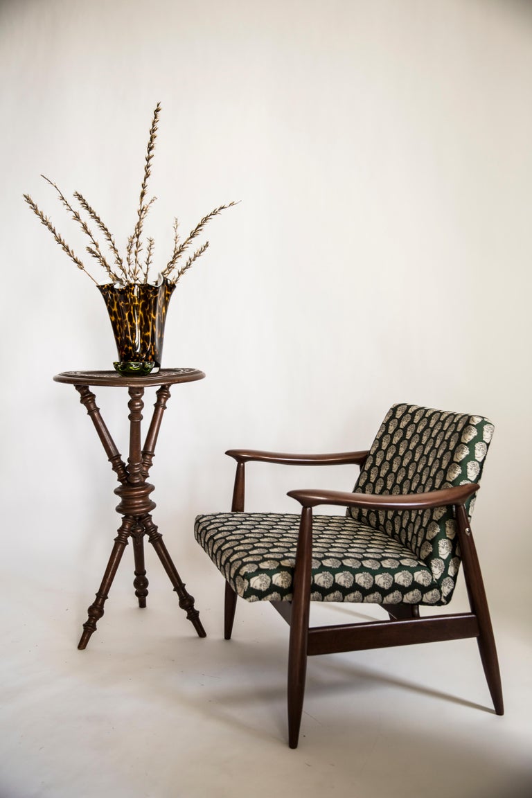 Midcentury David Print Emerald Armchair, Designed by J Kedziorek ...
