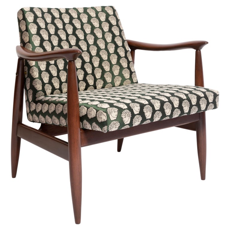 Midcentury David Print Emerald Armchair, Designed by J Kedziorek ...