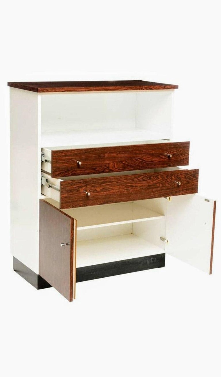 Mid-Century Deco Modern Formica Rosewood Cabinet For Sale at 1stDibs