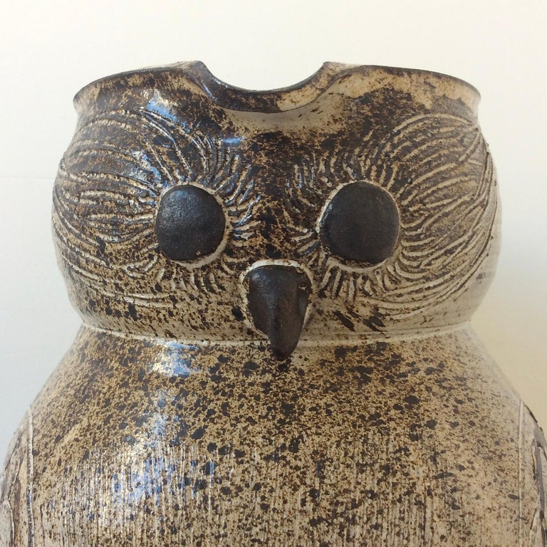 Mid-Century Decorative Owl Ceramic Jug, Signed, circa 1960 For Sale at ...