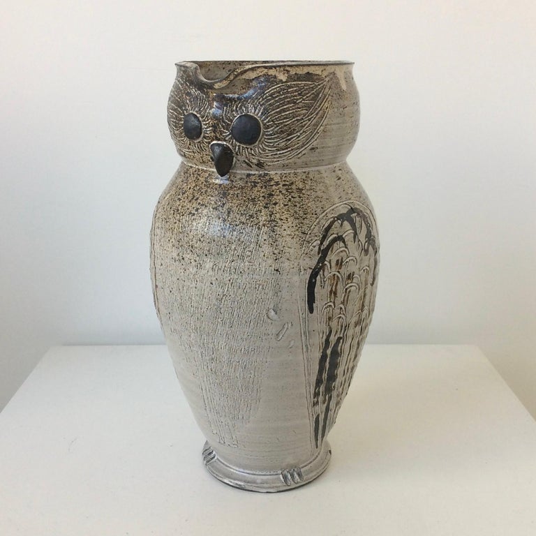 Mid-Century Decorative Owl Ceramic Jug, Signed, circa 1960 For Sale at ...