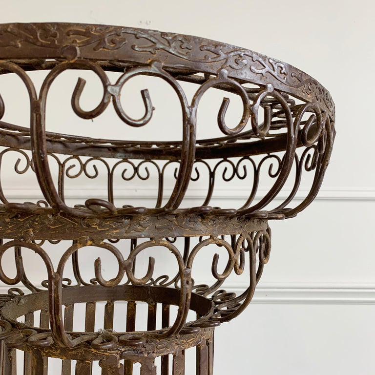 Mid Century, Decorative Scrollwork Plant Stand For Sale at 1stDibs