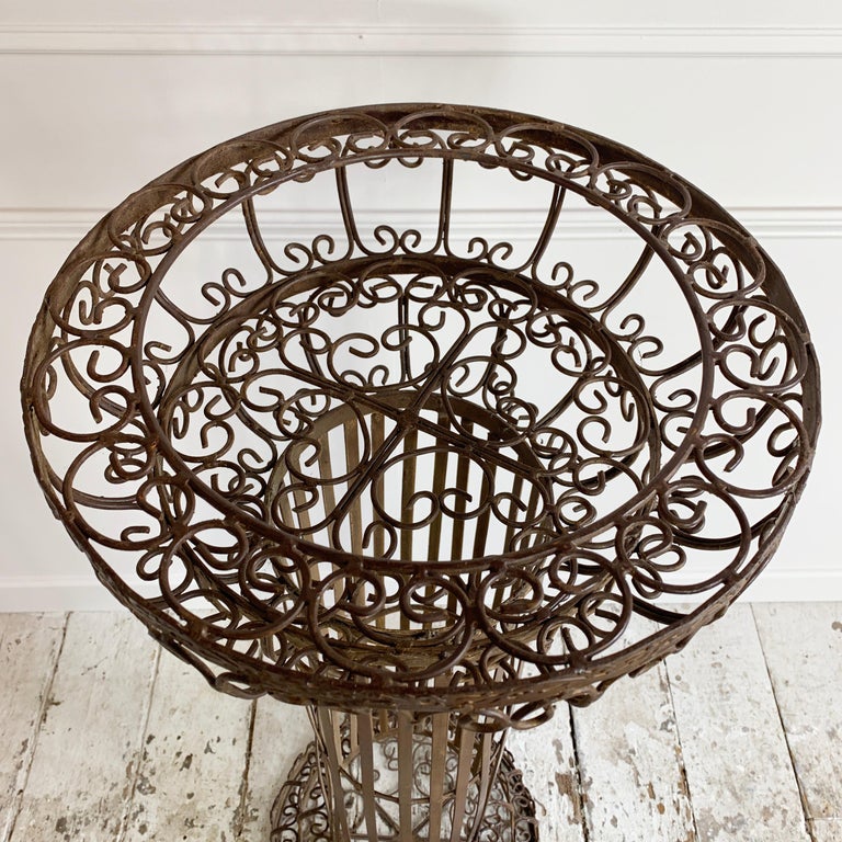 Mid Century, Decorative Scrollwork Plant Stand For Sale at 1stDibs