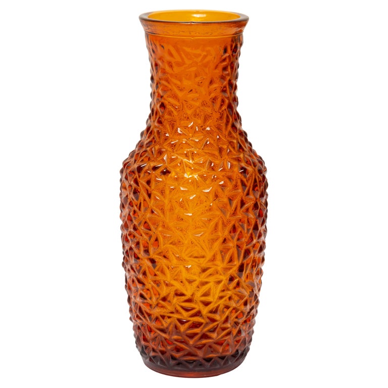 Midcentury Deep Orange Mini Glass Vase, Europe, 1960s For Sale at 1stDibs