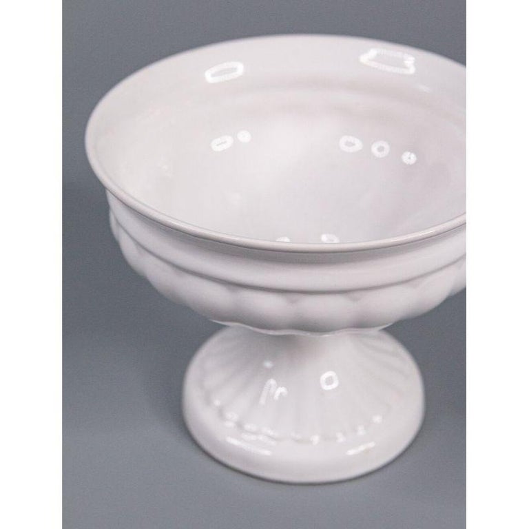Mid-Century Delft White Porcelain Compote Pedestal Bowl Candy Dish For ...
