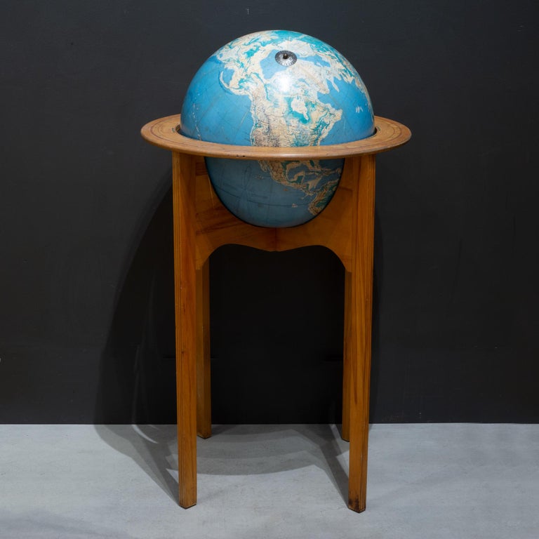 Mid-Century Denoyer-Geppert Globe on Tall Teak Wooden Stand c.1960 at ...
