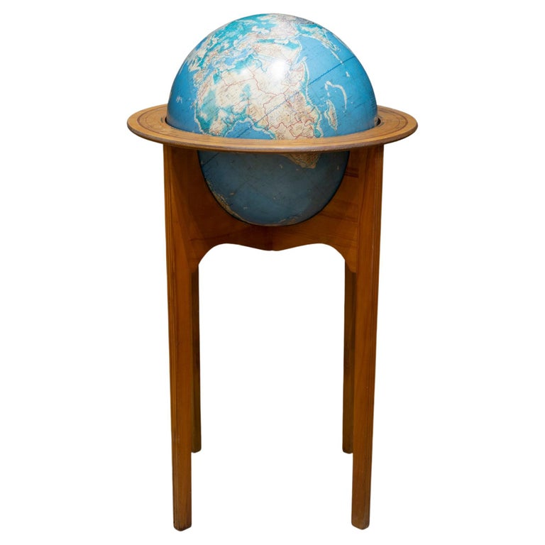 Mid-Century Denoyer-Geppert Globe on Tall Teak Wooden Stand c.1960 at ...