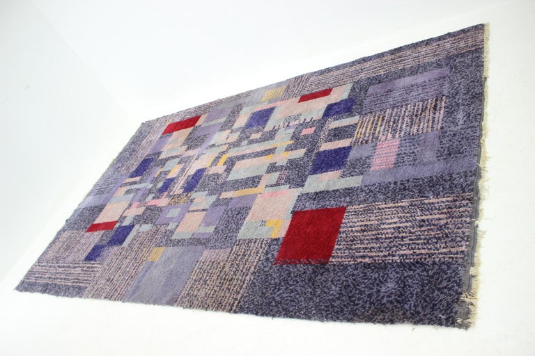 Midcentury Design Rare Geometric Carpet/Rug, 1950s For Sale at 1stDibs