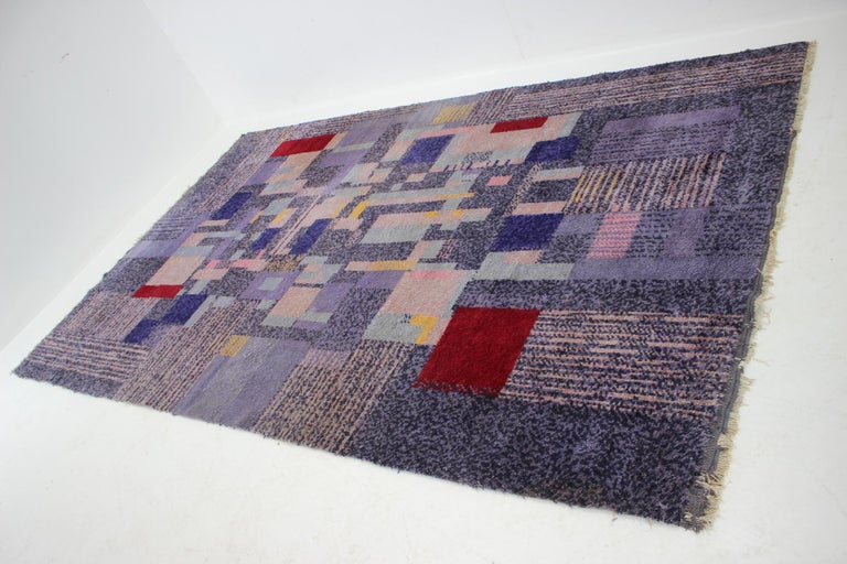 Midcentury Design Rare Geometric Carpet/Rug, 1950s For Sale at 1stDibs