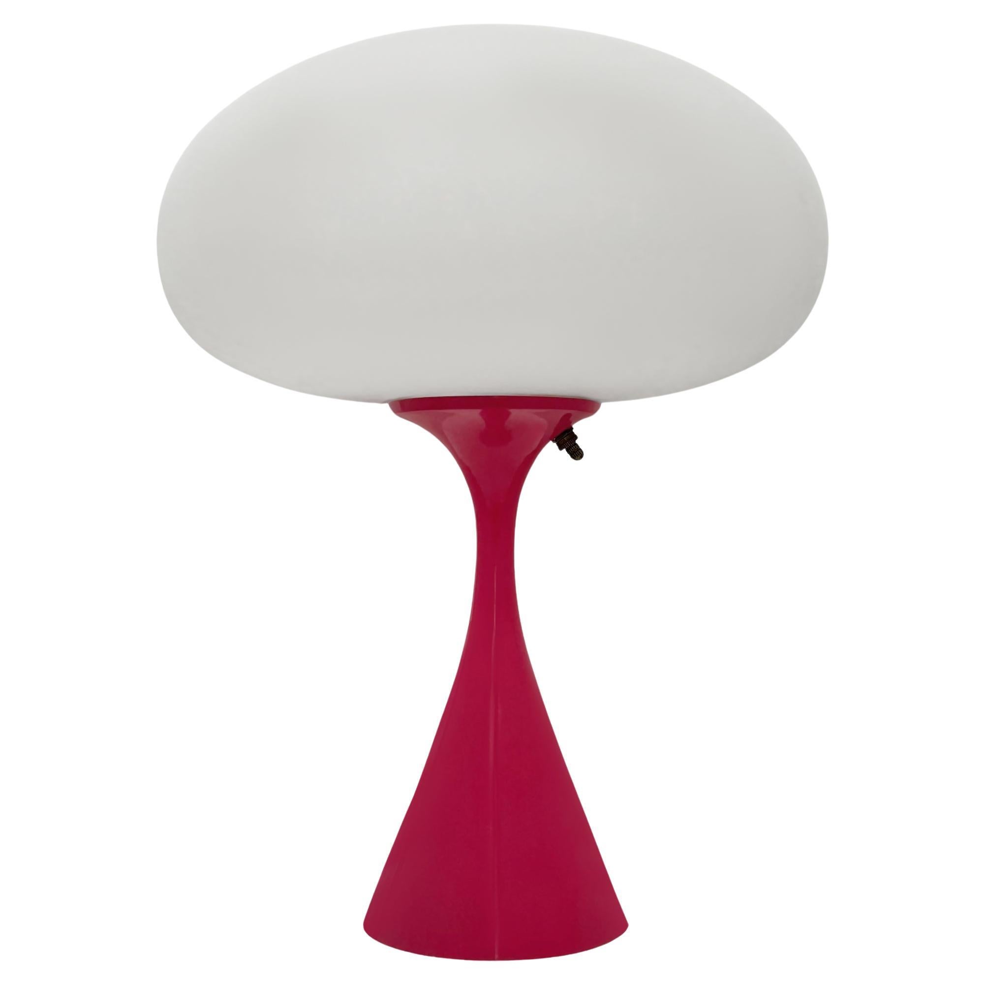 Mid Century Design Table Lamp by Designline in Hot Pink with White ...
