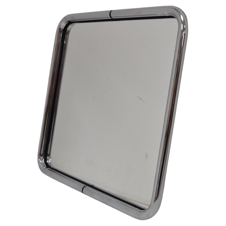 Midcentury Design Wall Chrome Mirror, circa 1980s For Sale at 1stDibs