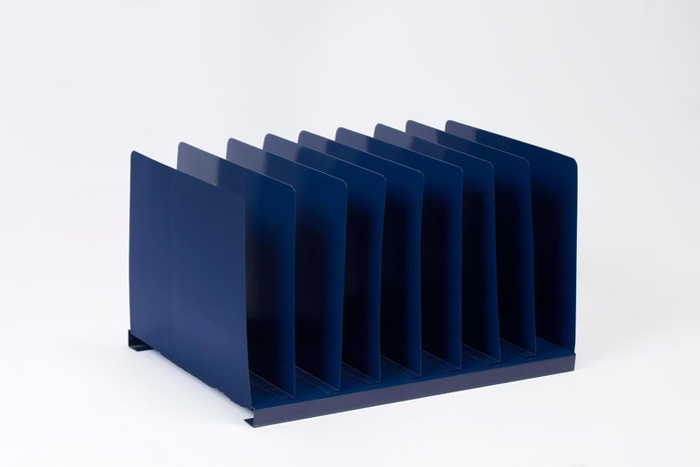 Midcentury Desktop File Holder/ Magazine Rack, Refinished in Midnight ...
