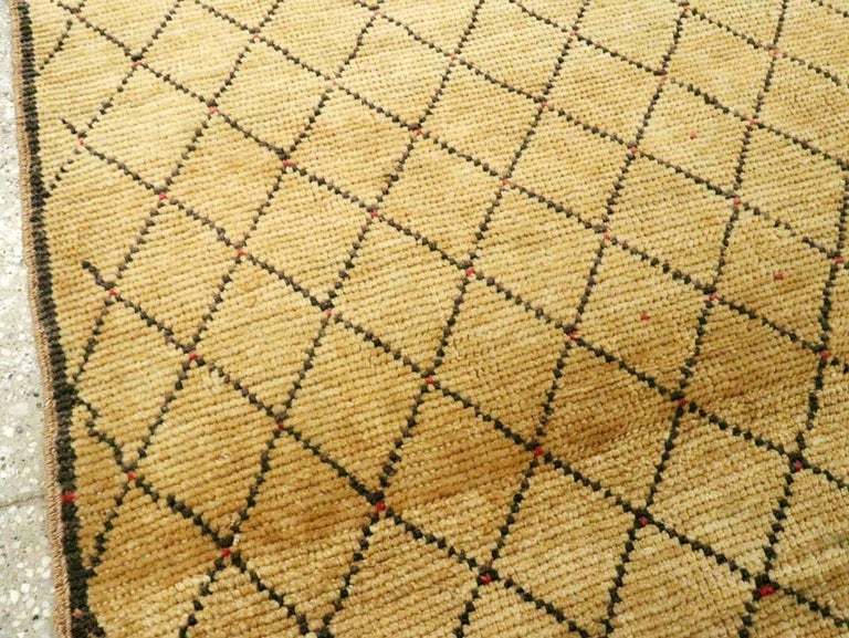 Contemporary Diamond Pattern Turkish Rug in Gold Mustard and Black For ...