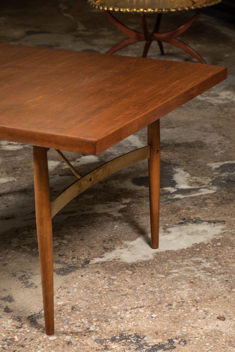 Midcentury Dining Table by Milo Baughman with Amazing Solid Brass ...