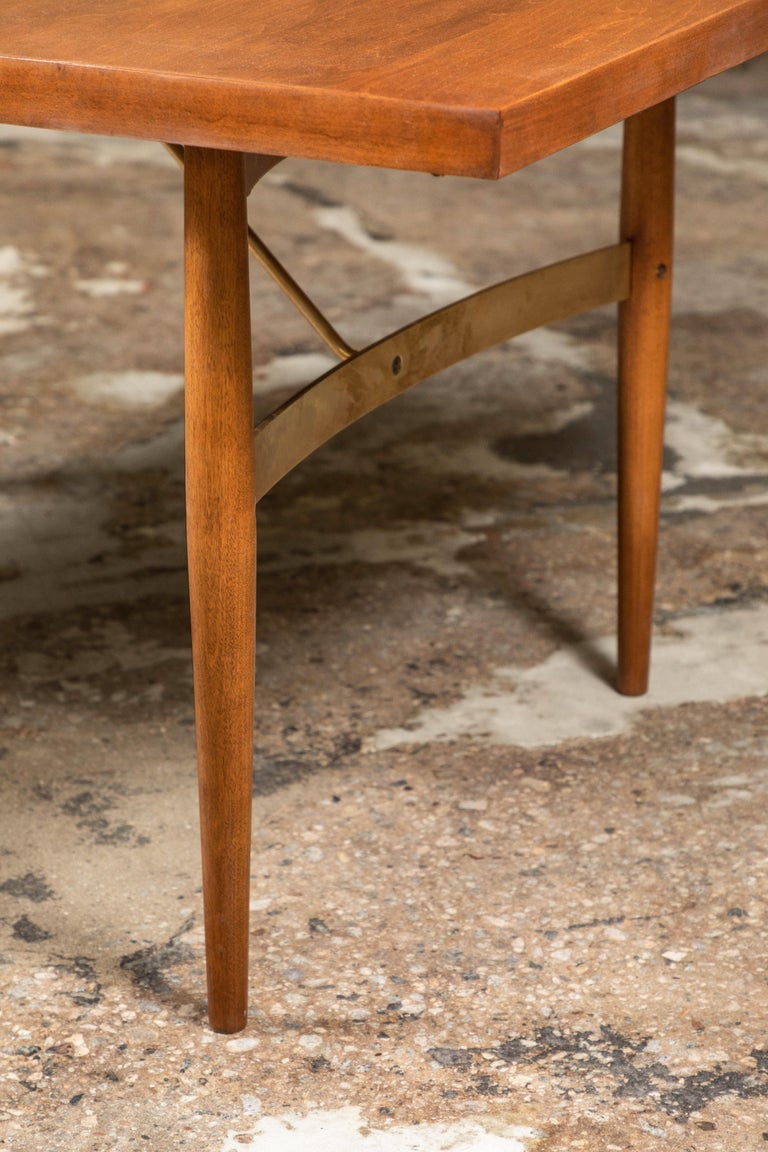Midcentury Dining Table by Milo Baughman with Amazing Solid Brass ...