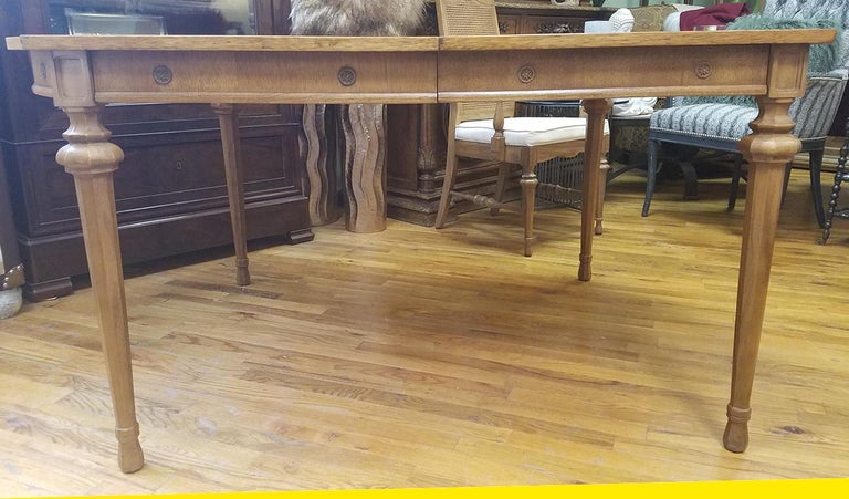 Midcentury Dining Table with 3 Leaves For Sale at 1stDibs