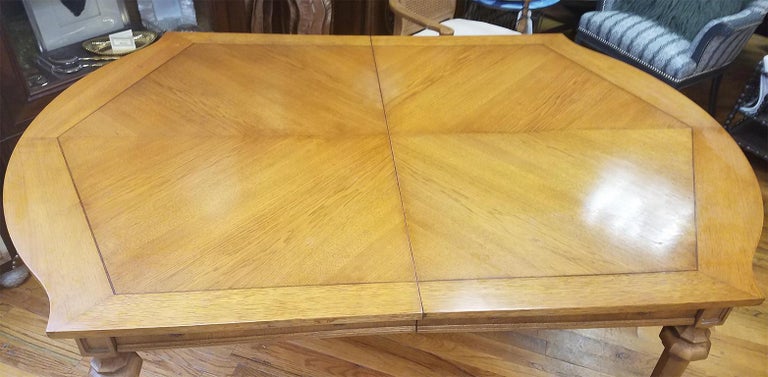 Midcentury Dining Table with 3 Leaves For Sale at 1stDibs