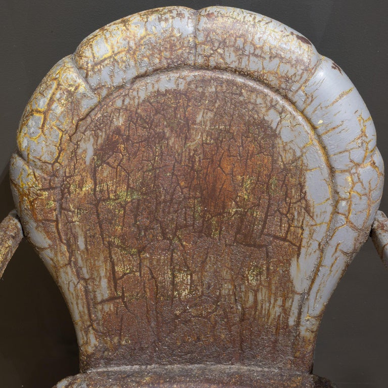 Mid-century Distressed Metal Patio Clam Shell Chairs c.1950 For Sale at ...