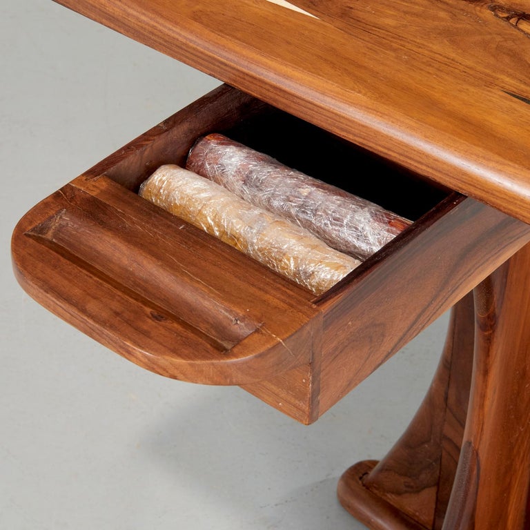 Mid-Century Don Shoemaker 'Style' Exotic Wood and Enamel Inlaid ...