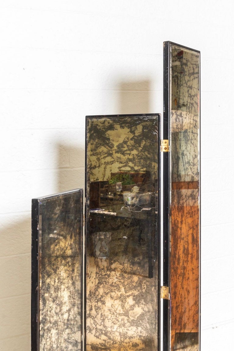 Midcentury Double-Sided Tall Glam Mirror Folding Screen or Room Divider ...