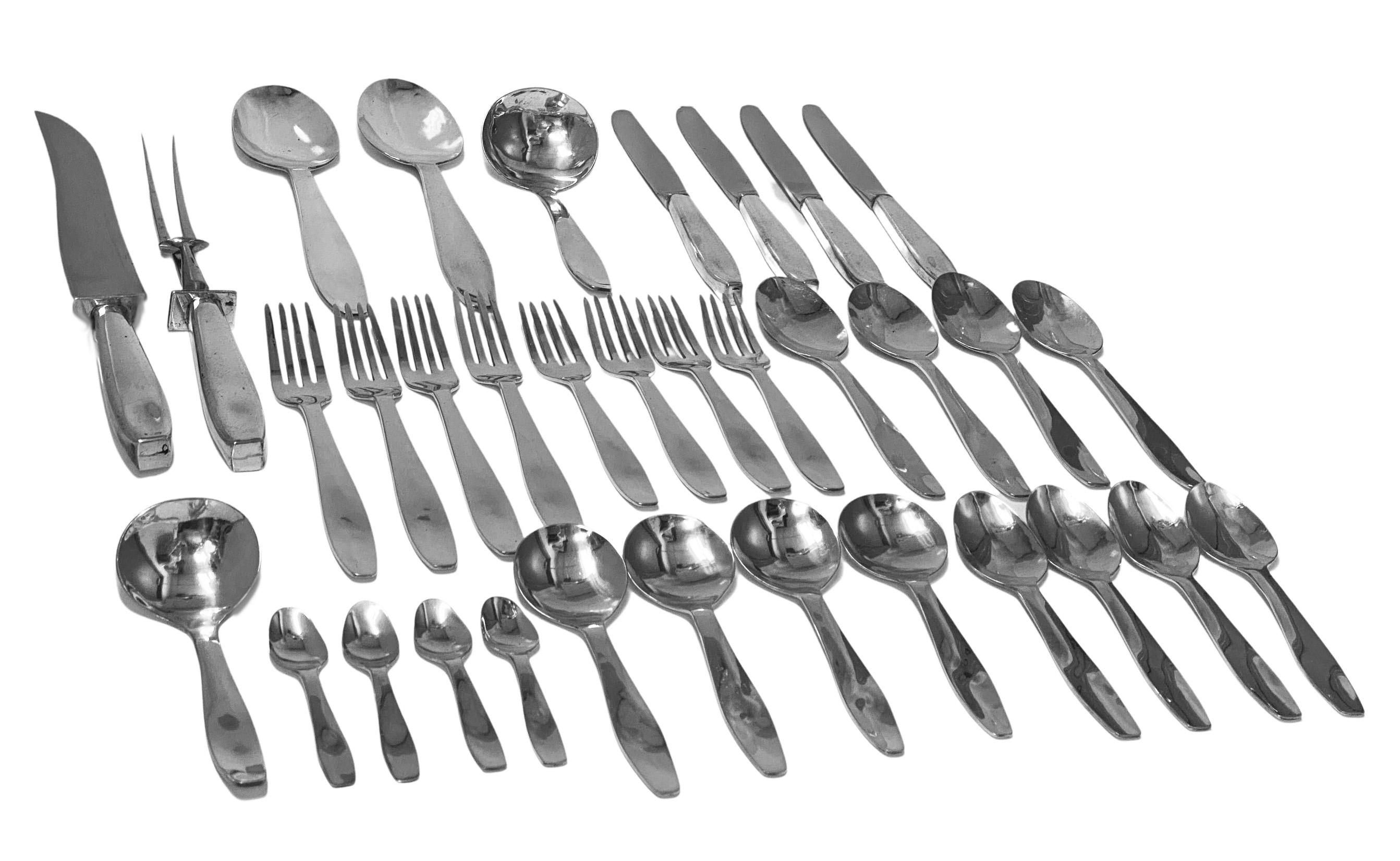 Midcentury Douglas Boyd Rare Hand Forged Sterling Silver Flatware Set ...